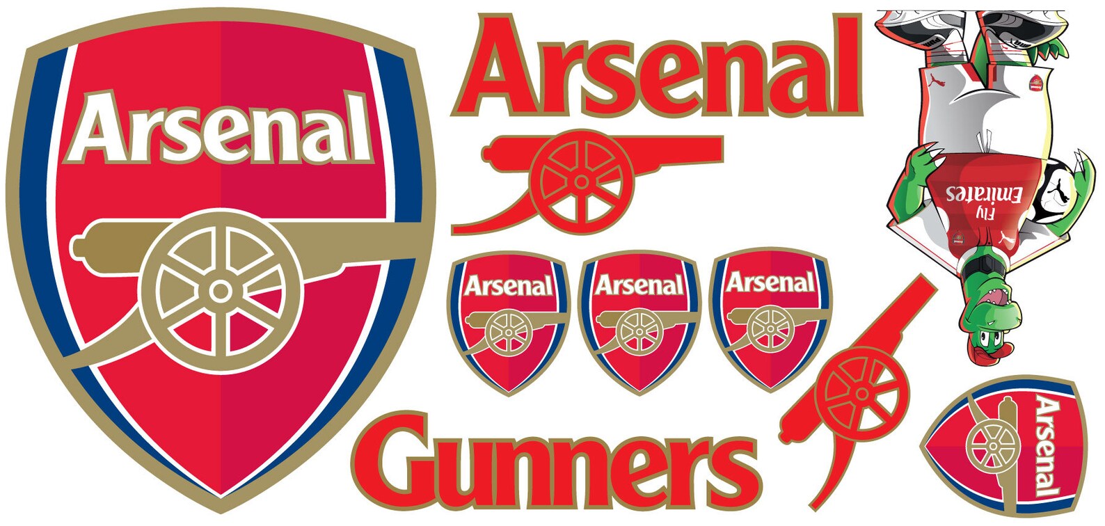 Arsenal FC One Colour Crest Gunners Wall Sticker Set - Etsy UK