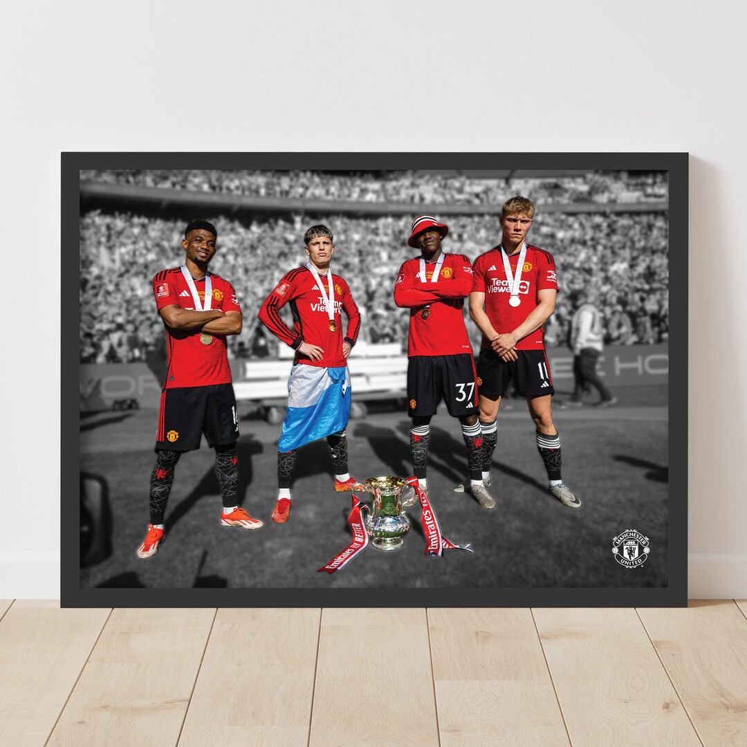 Manchester United FC Print - Cup Winners Landscape Poster Football Wall ...