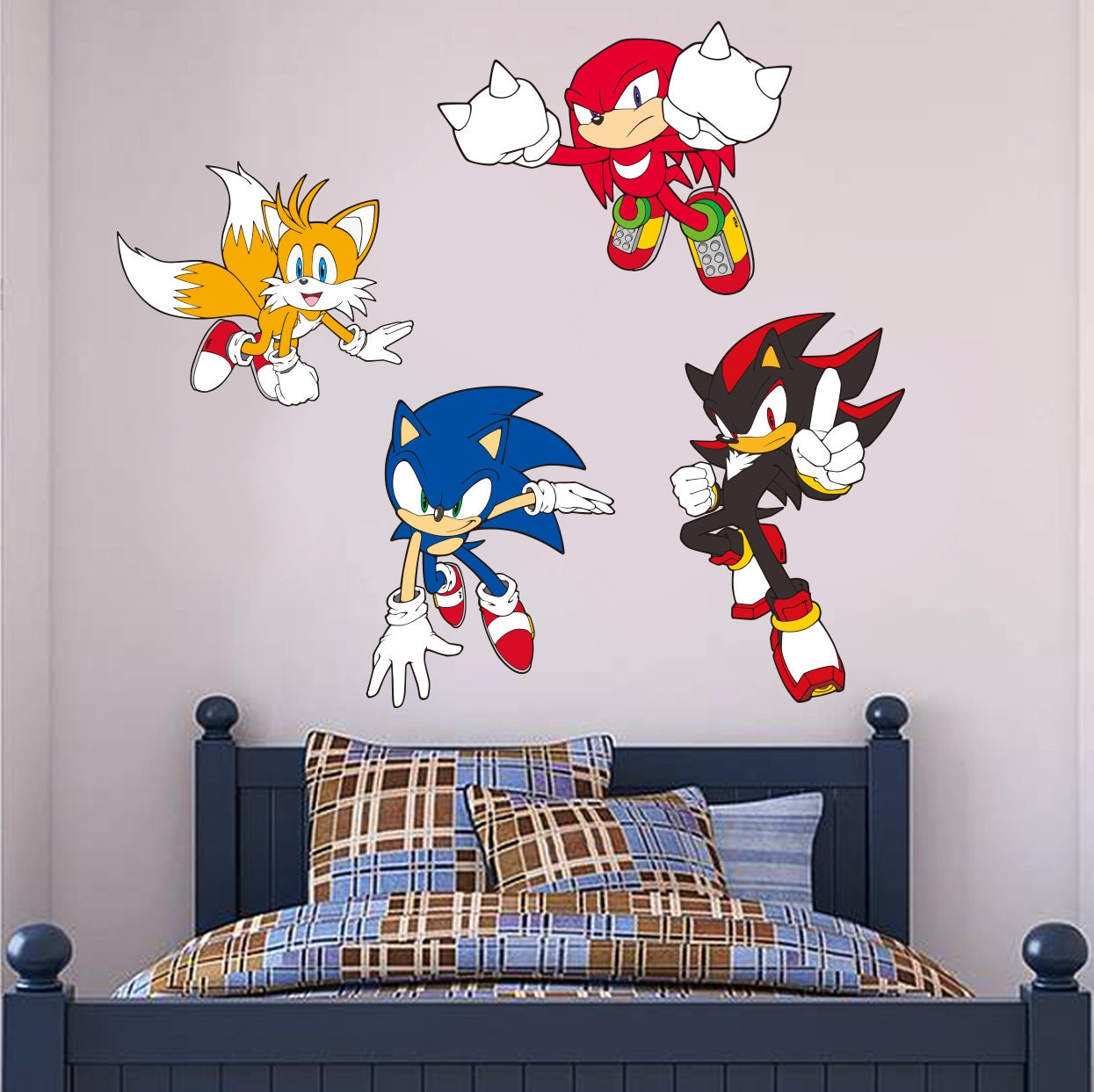 Sonic the Hedgehog Wall Sticker Sonic Tails Knuckles and - Etsy UK