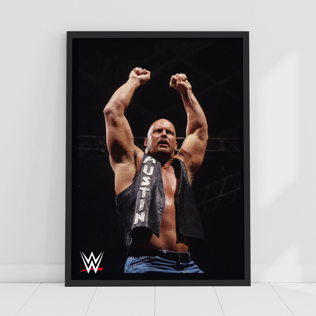 WWE Print - Stone Cold Steve Austin in Ring Poster Wrestling Wall Art ...