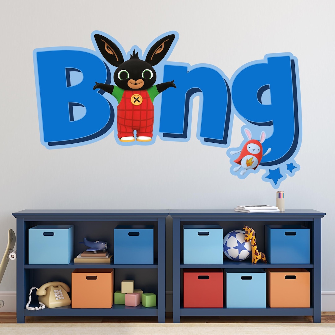 Bing Wall Sticker - Bing and His Name Wall Decal - Etsy