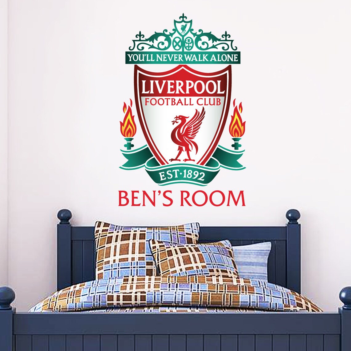 Liverpool Football Club Personalised Name & Crest Wall Decal - Etsy