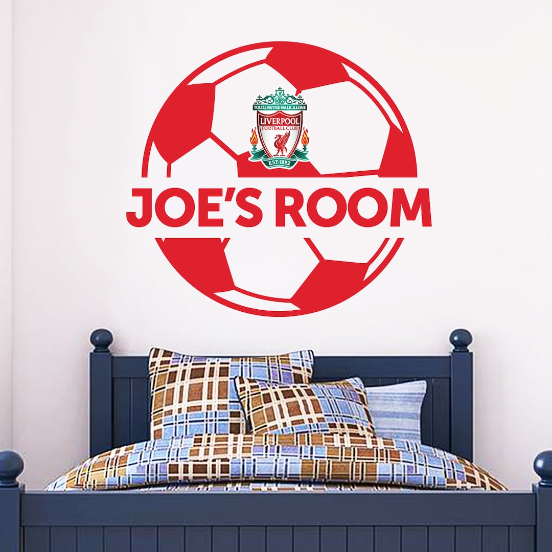 Liverpool Football Club - Personalised Name & Ball Wall Sticker - Etsy UK