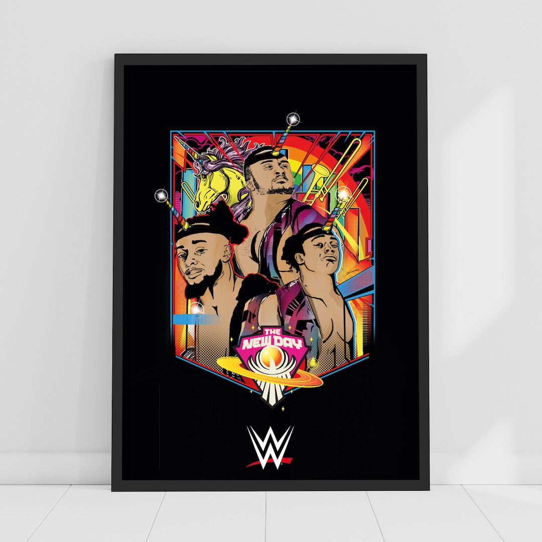 WWE Print - New Day Rainbow Graphic Poster Wrestling Wall Art - Etsy