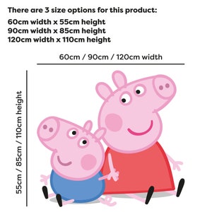 Peppa Pig Wall Sticker - Peppa and George Sitting Down Wall Decal Kids ...