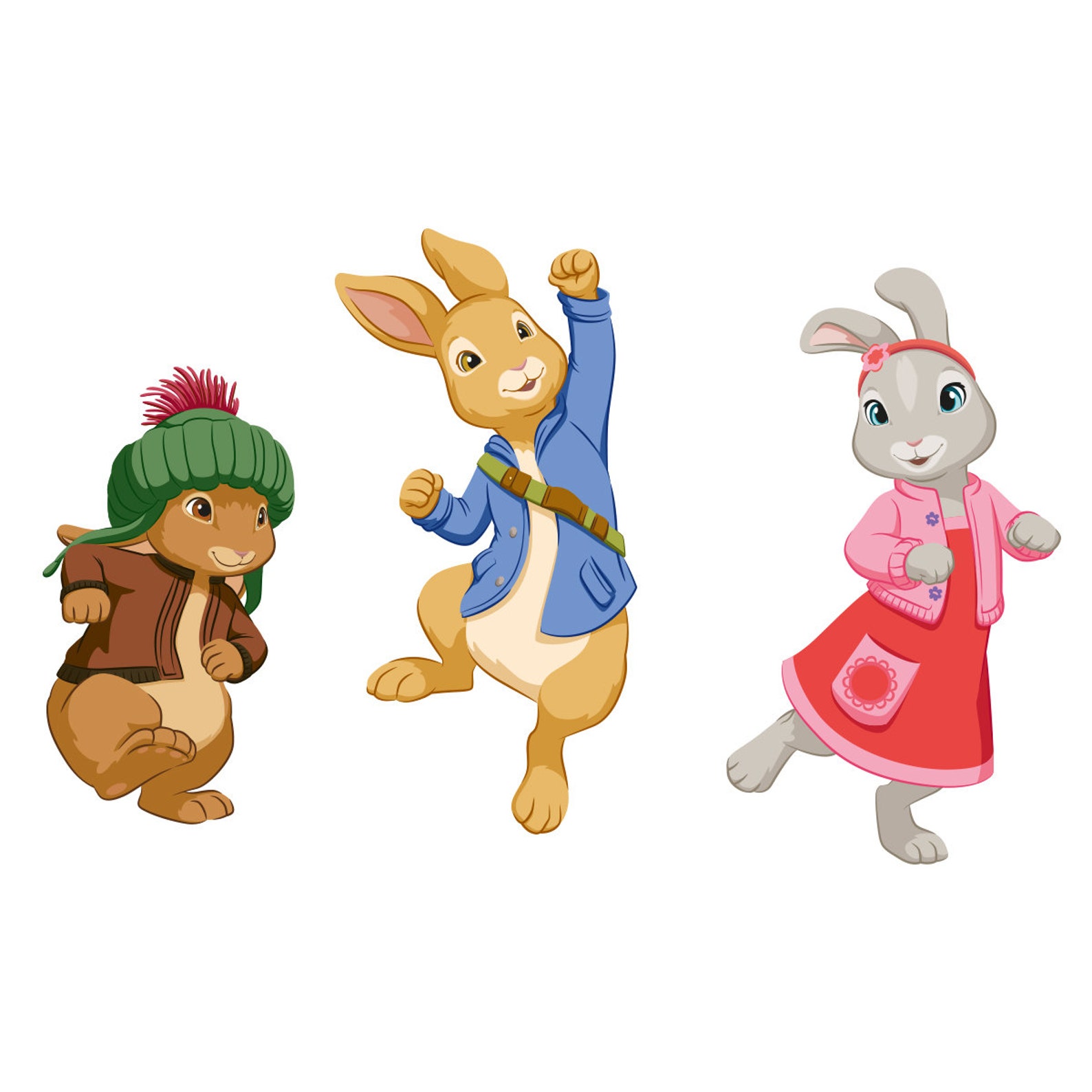 Official Peter Rabbit Benjamin Bunny Lilly BobtaIl trio Wall | Etsy