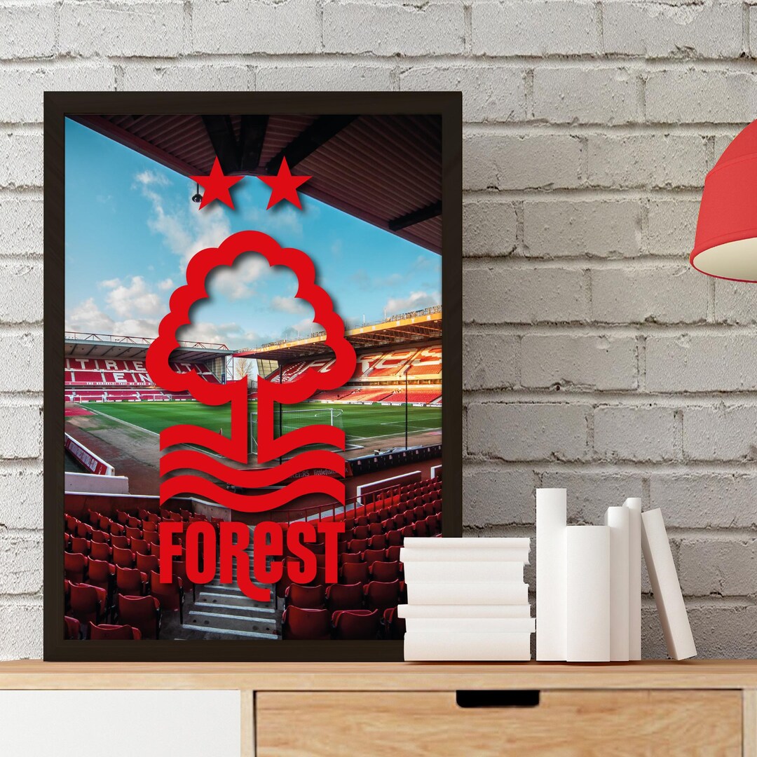 Nottingham Forest FC Print - Red Crest Stadium Background - Etsy UK