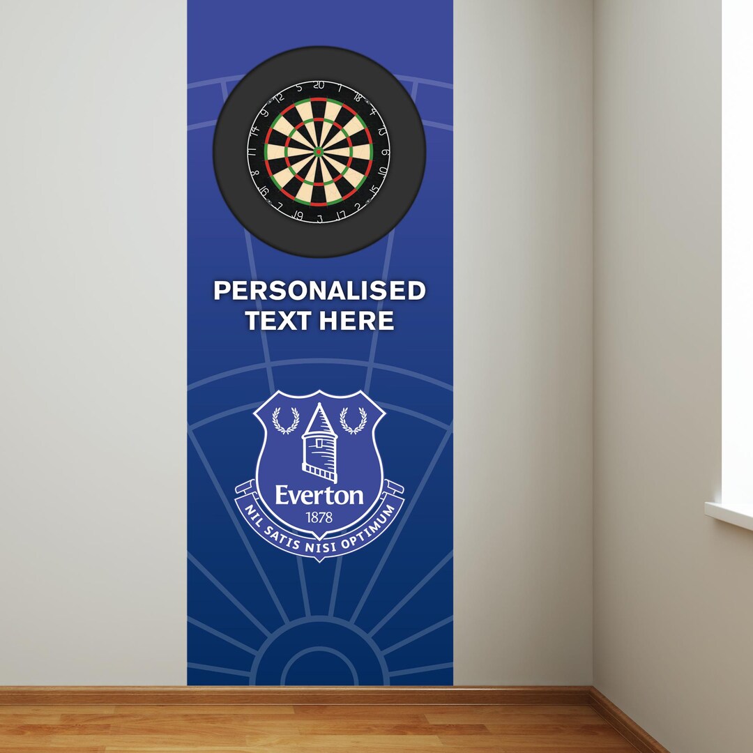 Everton FC Wall Sticker - Dart Board Backdrop With Personalised Text ...
