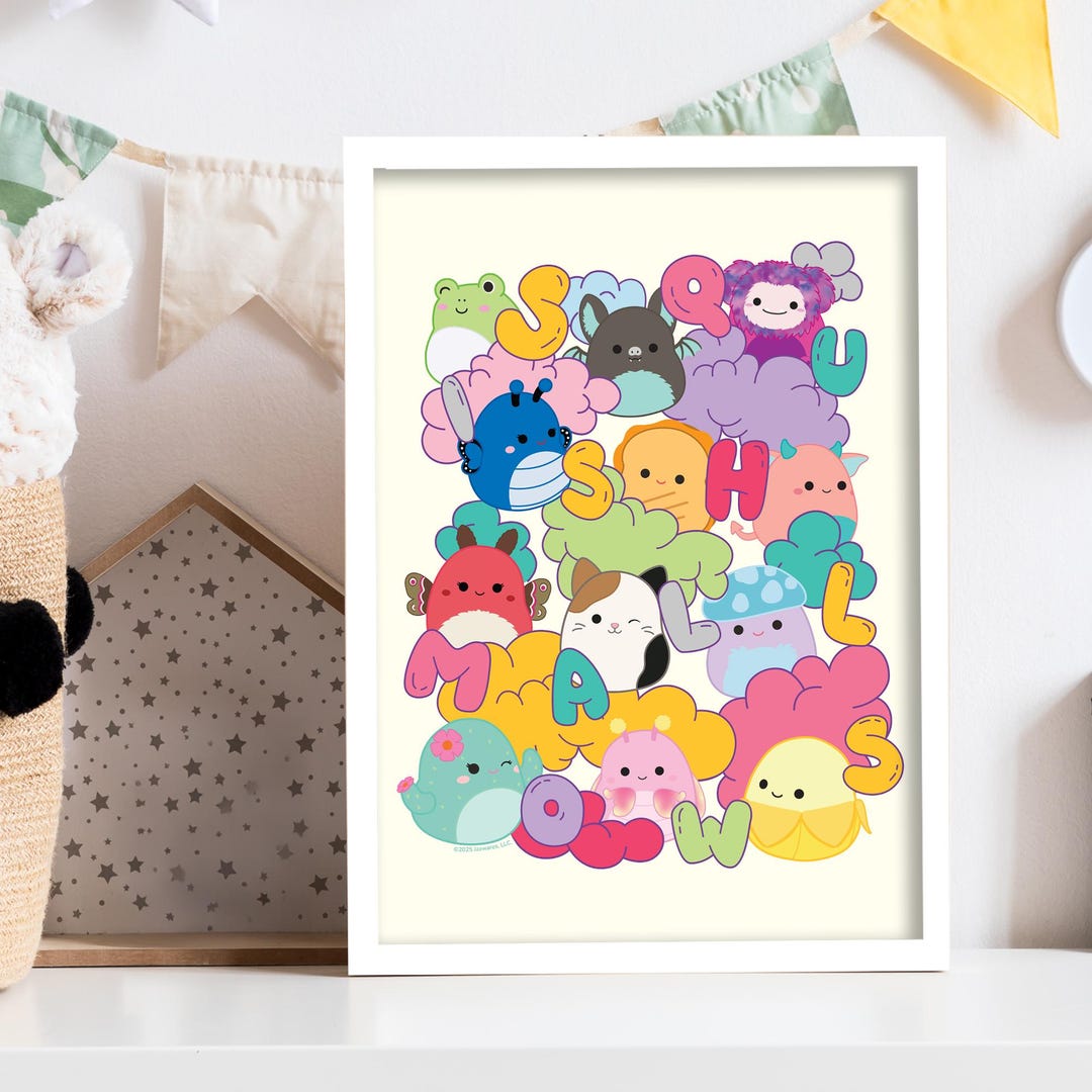 Squishmallows Print - Fluffy Cloud Group Poster Wall Art - Etsy
