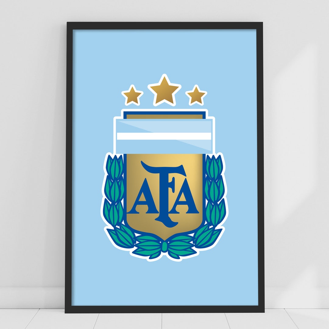 Argentina Football Club - AFA Poster Crest Light Blue Background Print ...