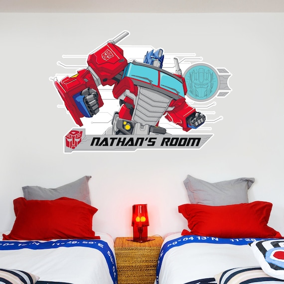 Transformers Optimus Prime Personalised Name Wall Sticker - Etsy