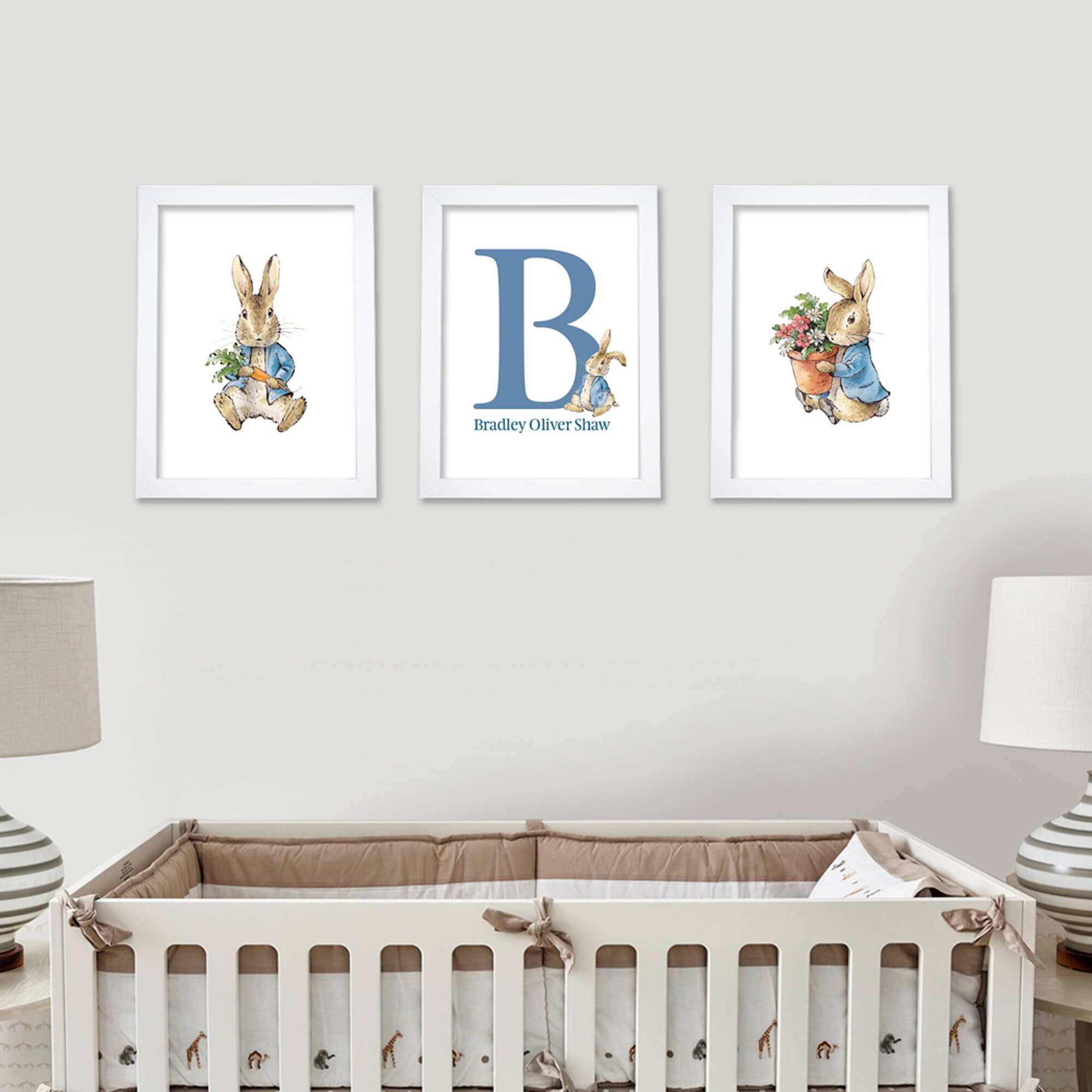 Official Peter Rabbit Prints Carrot and Flower Personalised | Etsy