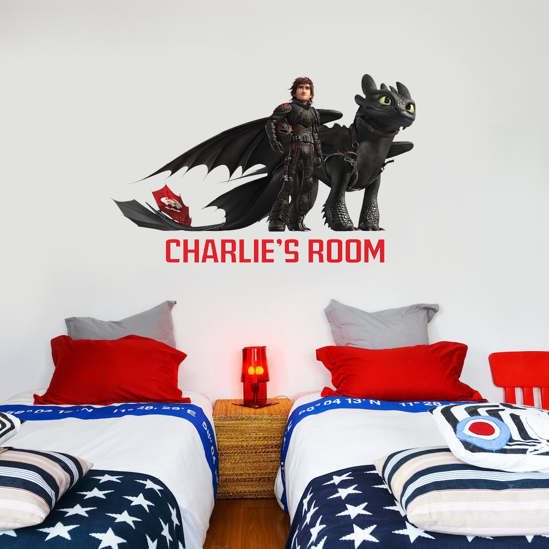 How to Train Your Dragon - Hiccup & Toothless Personalised Wall Sticker ...