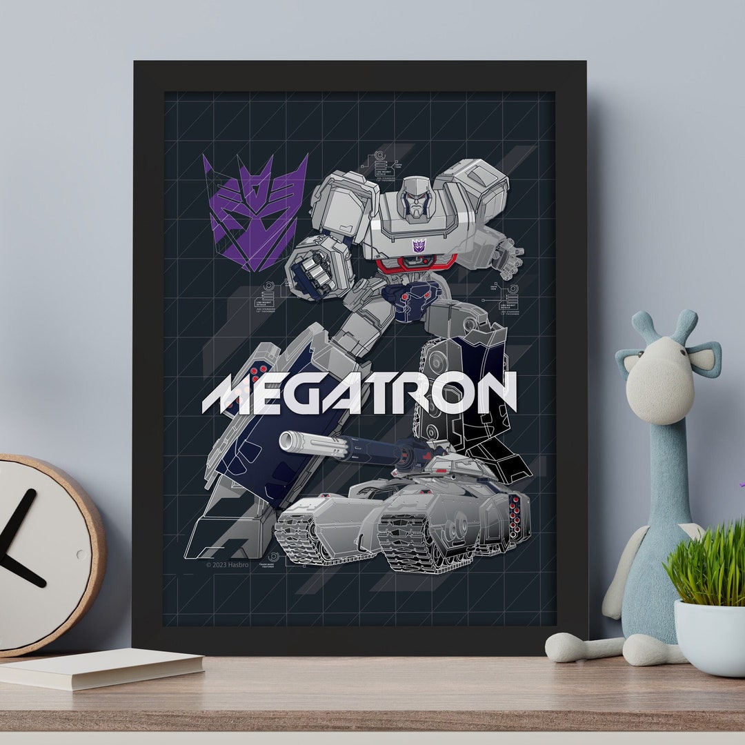 Transformers Print - Transformers Megatron Blueprint Wall Art Poster - Etsy