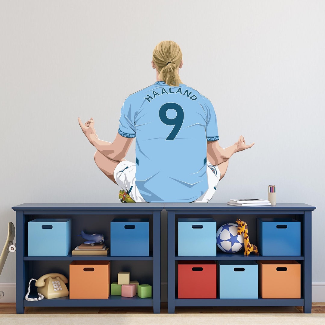 Official Manchester City Erling Haaland 24-25 Illustration Wall Sticker ...