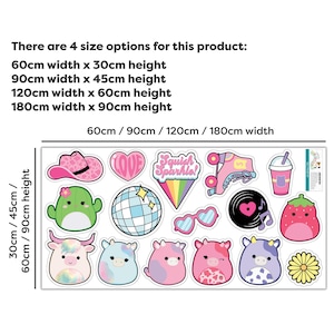 Squishmallows Wall Sticker - Squish Sparkle Decal Set Wall Art - Etsy
