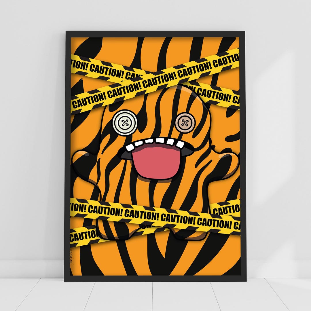 Fuggler Wall Art Print - Oogah Boogah Tiger Caution Poster - Etsy