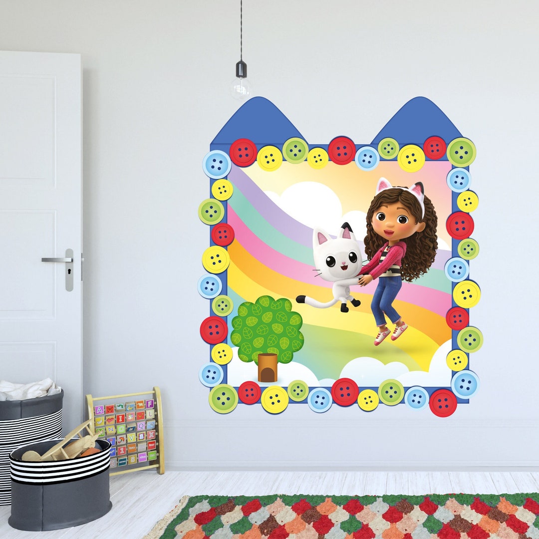 Gabby's Dollhouse Wall Sticker - Gabby and Pandy Button Picture Frame ...