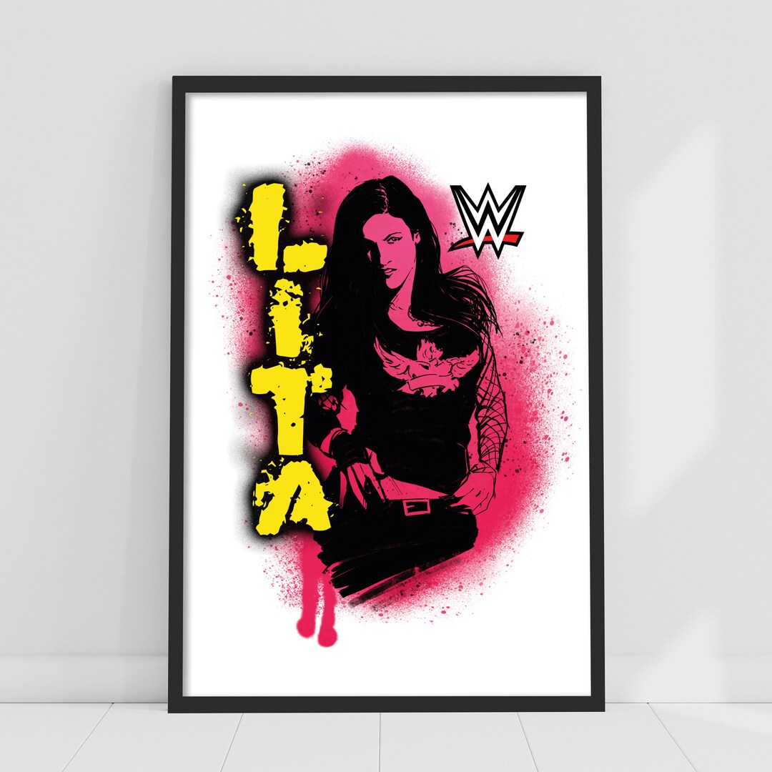 WWE Print - Lita Spray Paint Poster Wrestling Wall Art - Etsy