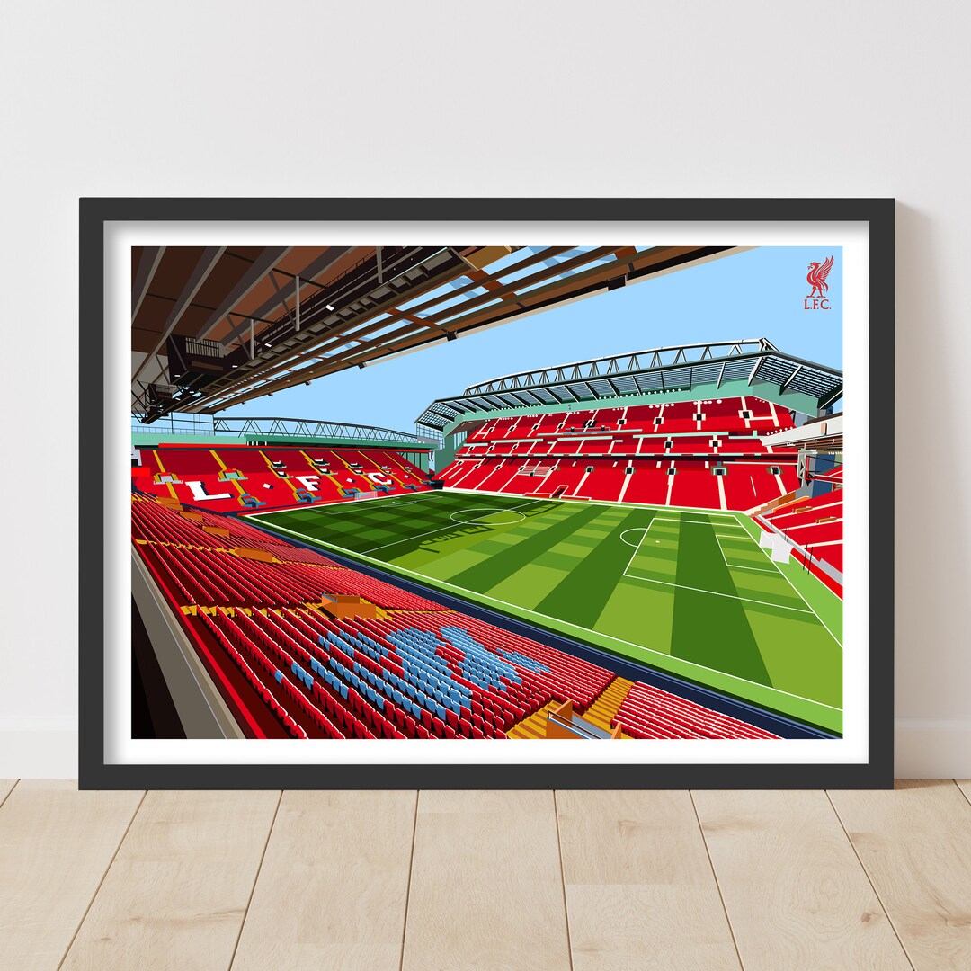 Liverpool FC Print - Anfield Illustration Inside Stadium Poster LFC ...