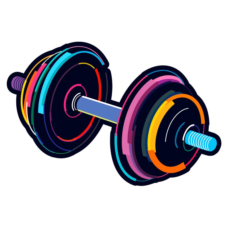 Gym Wall Sticker Multi Colour Gym Dumbbell Wall Decal Art - Etsy