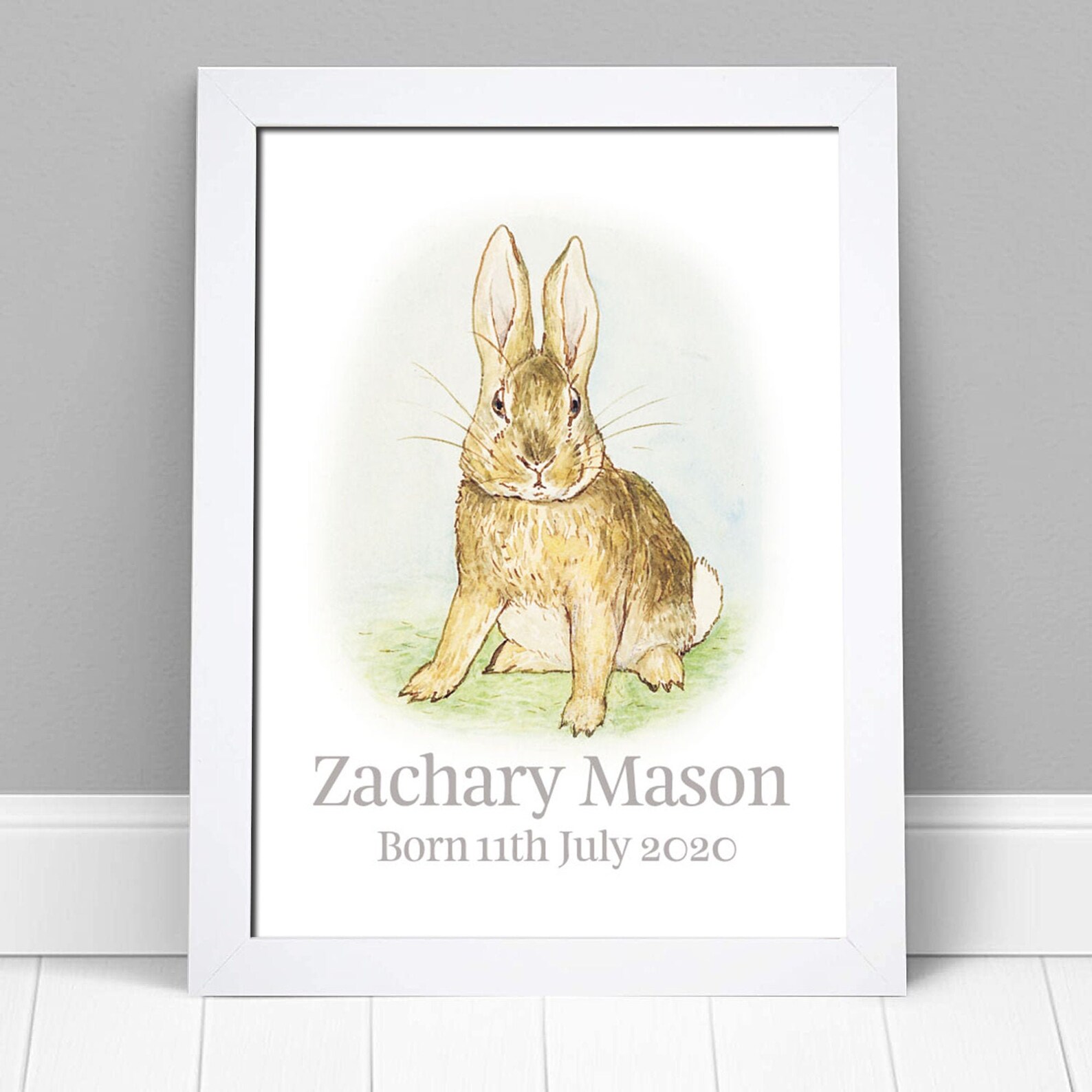 Official Peter Rabbit Print Bunny Personalised Name and Date | Etsy