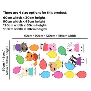 Peppa Pig Wall Sticker - Peppa Pig and Friends Playing With Balloons ...