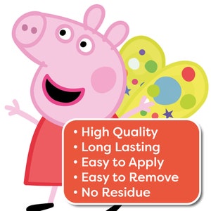 Peppa Pig Wall Sticker - Peppa Butterfly Wings Wall Decal Kids Art - Etsy