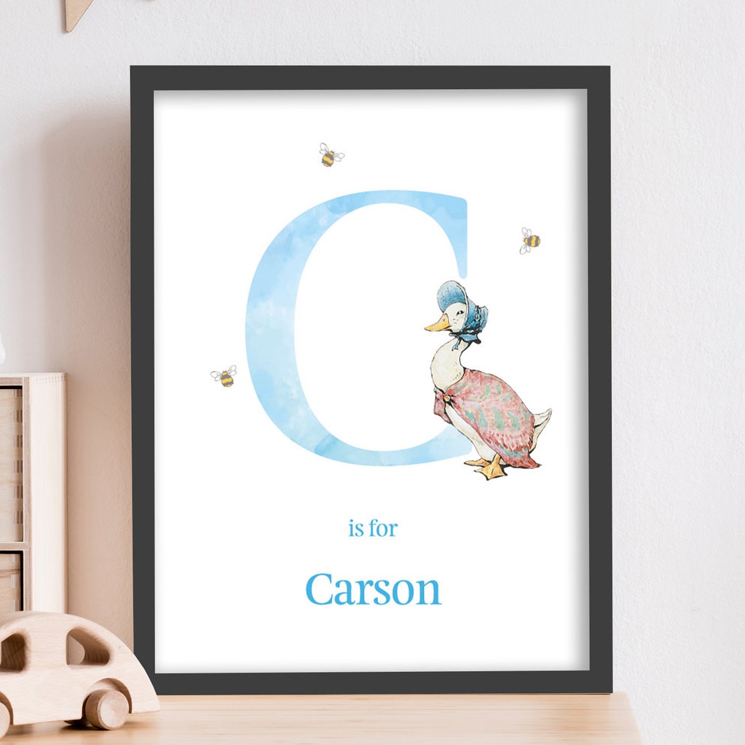 Official Peter Rabbit Print - Jemima Puddle-duck Blue Letter ...