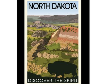 North Dakota Poster | Etsy