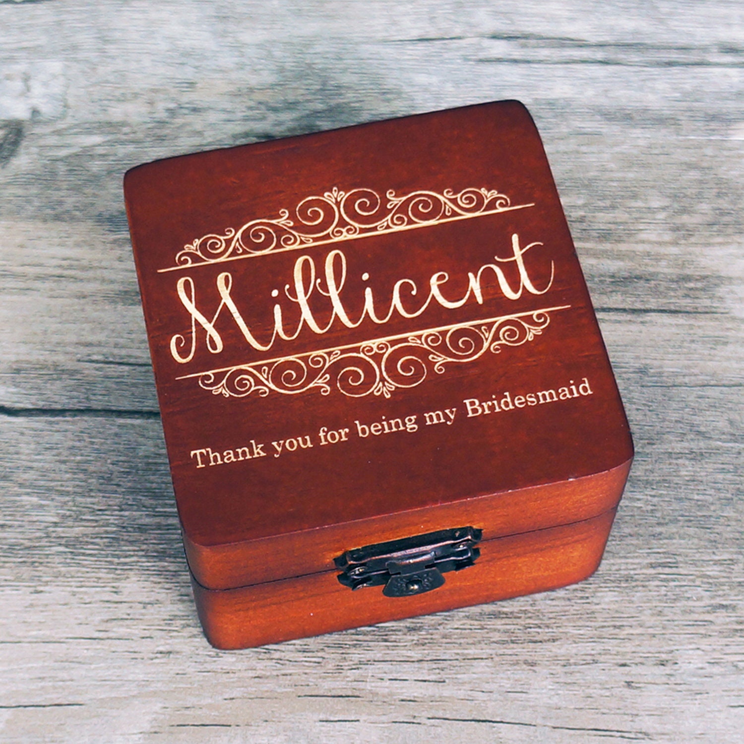 Personalized Wooden Womens T Box Bridesmaid Proposal Box Etsy