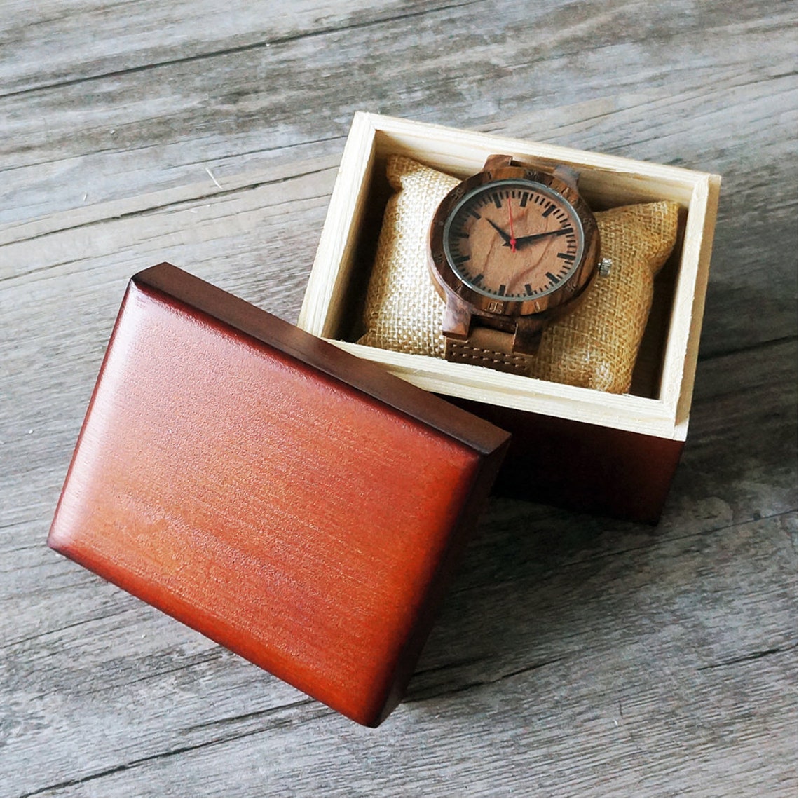 Personalized Wooden Watch Box Engraved Wood Watch Case | Etsy