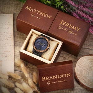 Groomsmen Day Date Watches, Personalized Groomsmen Proposal Gift, Mens ...