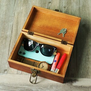 Personalized Wooden Gift Box With Lock & Key , Engraved Wood Jewelry ...
