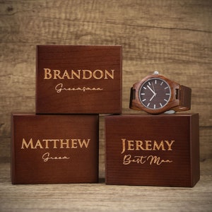 Groomsmen Watch, Personalized Walnut Wooden Watch, Groomsmen Proposal ...