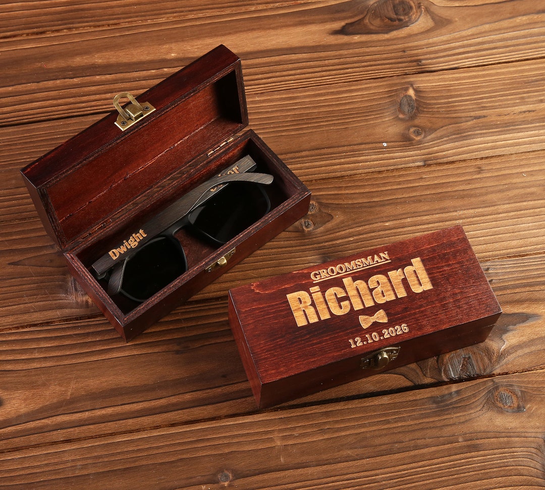 Personalized Wooden Glasses Case, Engraved Glasses Box, Wood Sunglasses ...