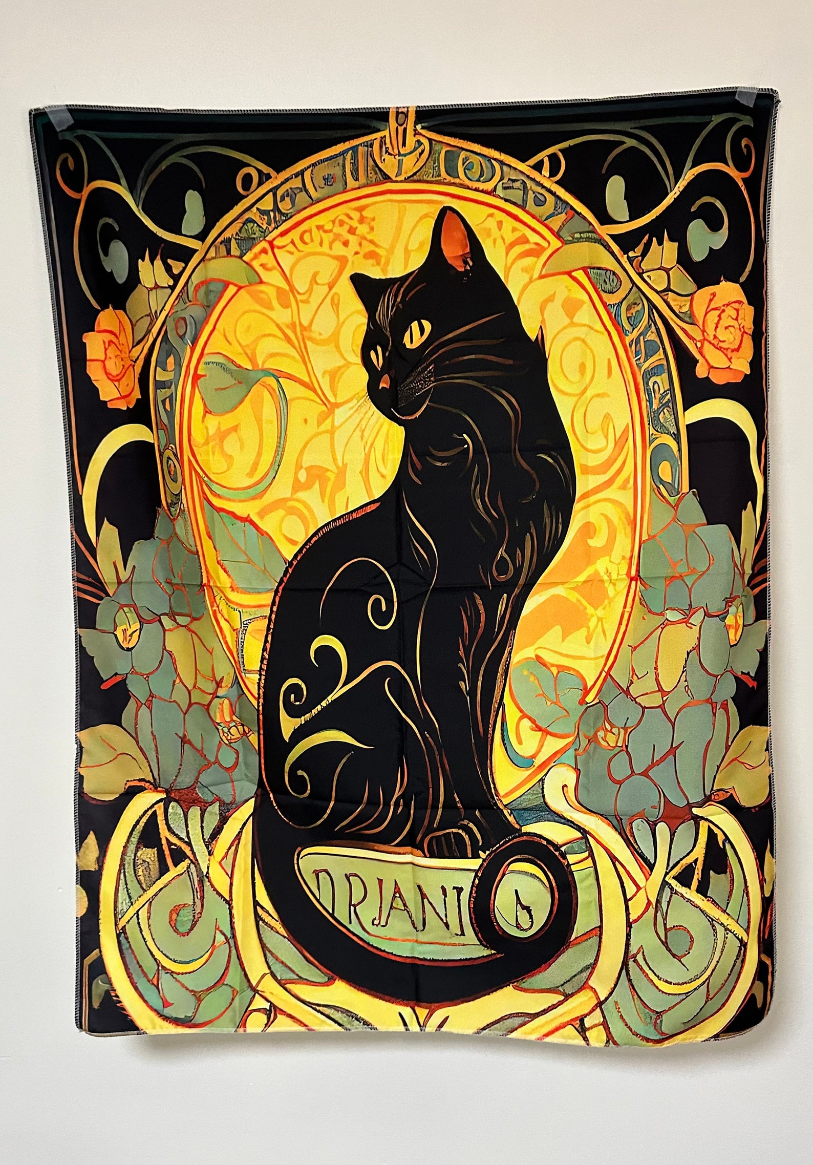 Cats Tapestry, Cats and Flowers Tapestry, Wall Art Tapestry, Wall Decor ...