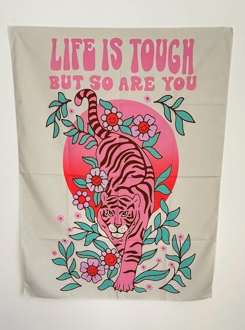 Cats Tapestry, Cats and Flowers Tapestry, Wall Art Tapestry, Wall Decor ...