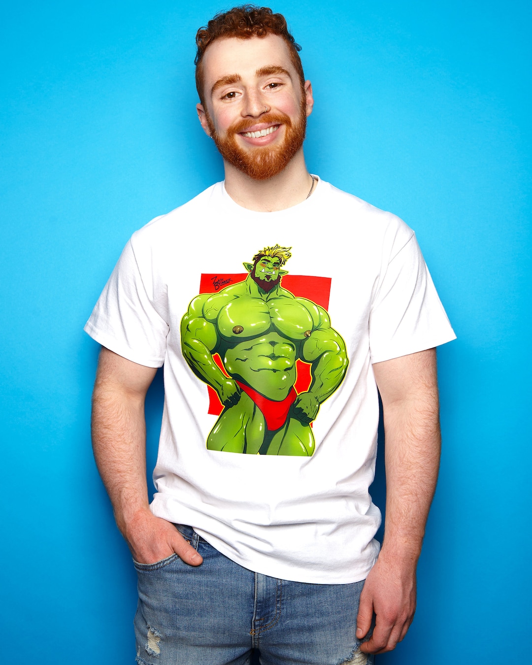 ZACH BRUNNER Brak the Beefy Orc on White Tshirt - Etsy
