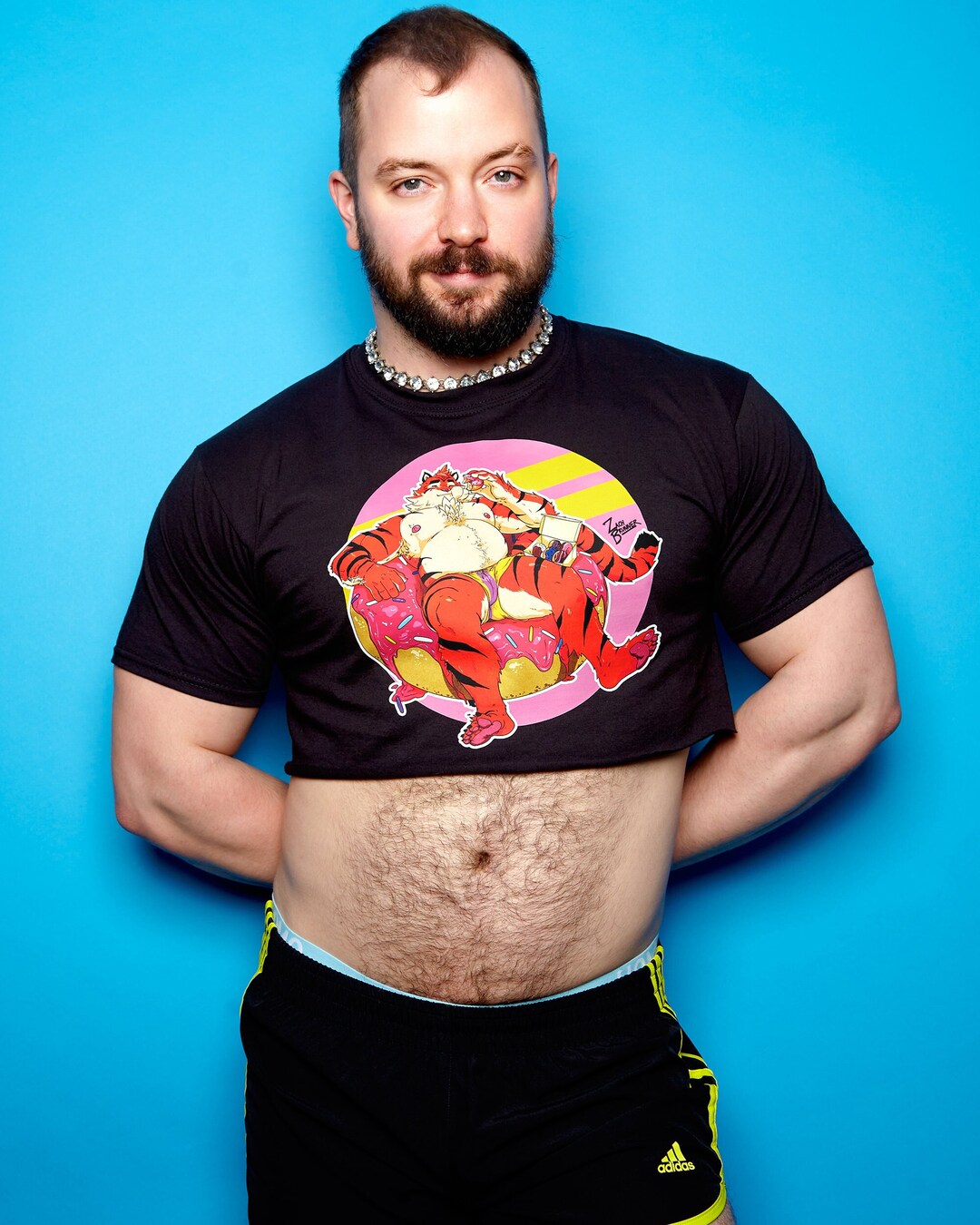 ZACH BRUNNER Flint the Tiger on Black Crop Top - Etsy