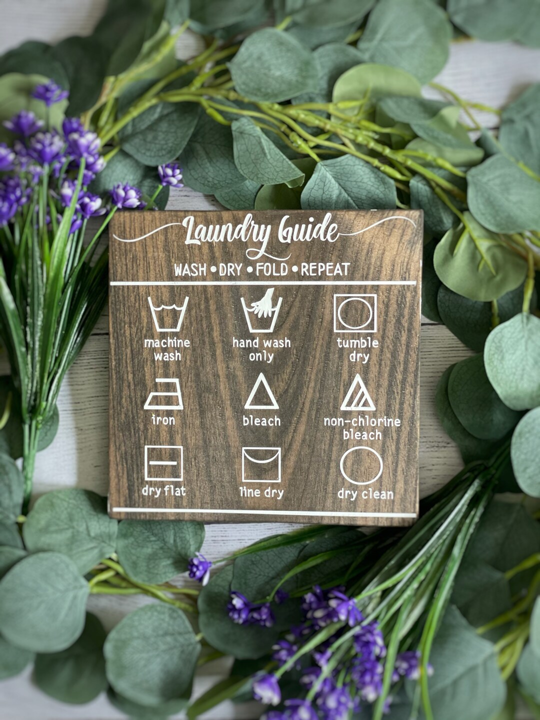 Laundry Symbol Guide Sign - Etsy