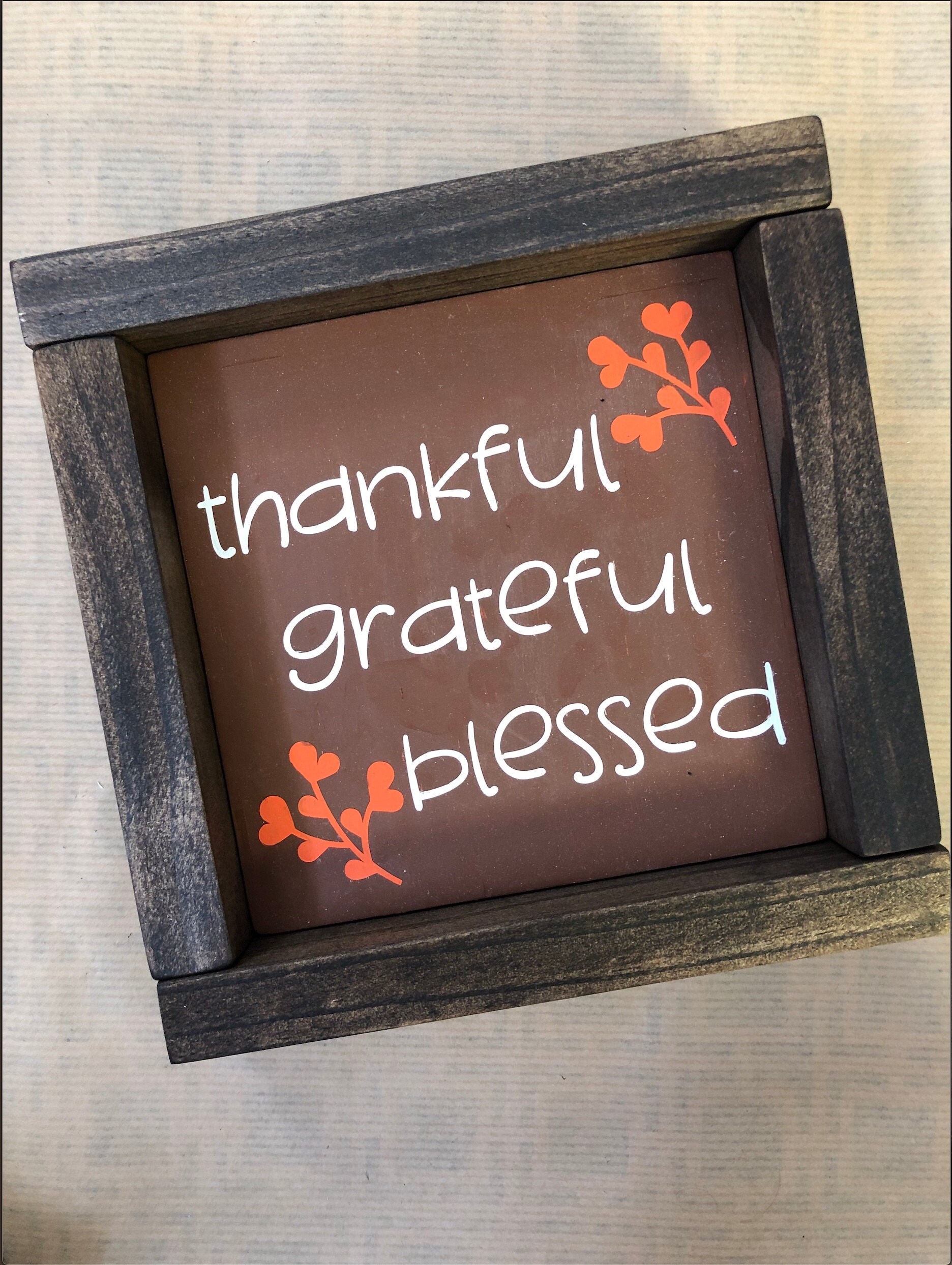 Thankful Grateful Blessed Sign | Thanksgiving Sign | Holiday Sign ...