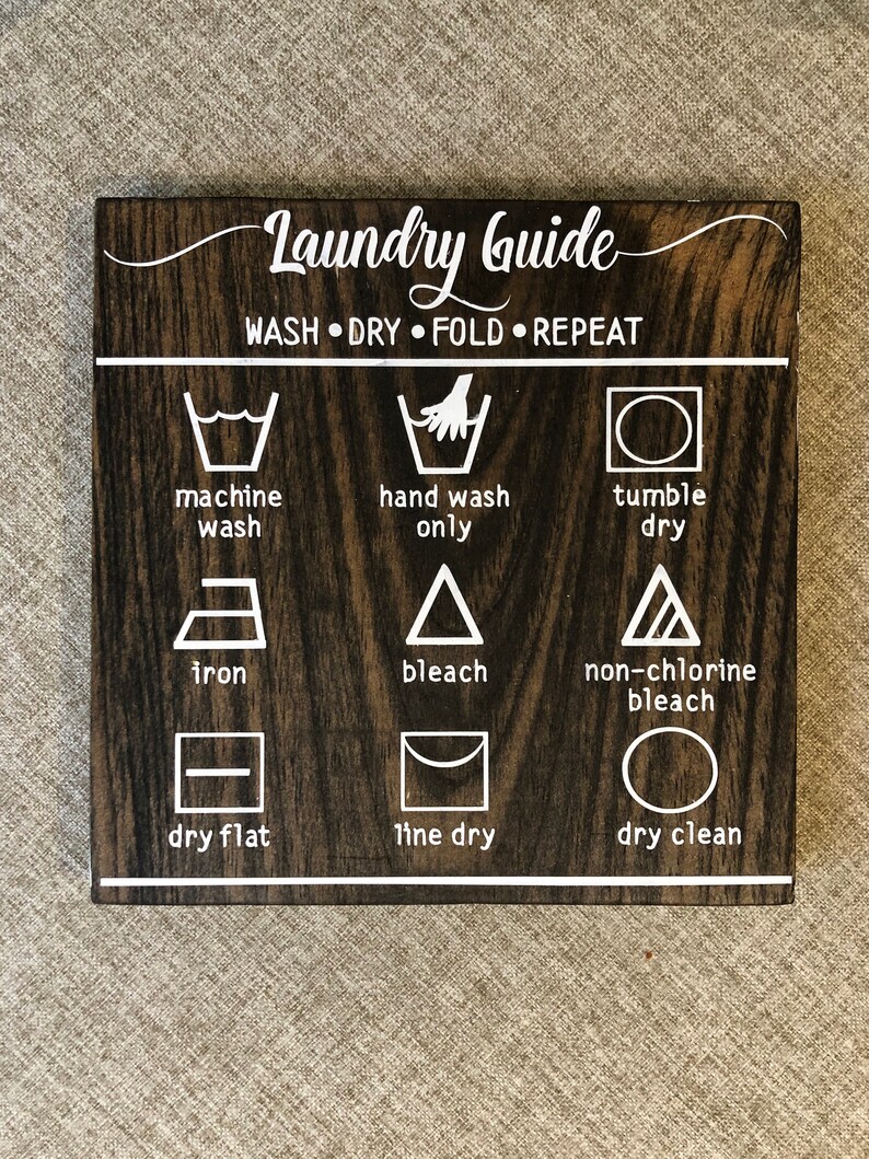 Laundry Symbol Guide Sign - Etsy