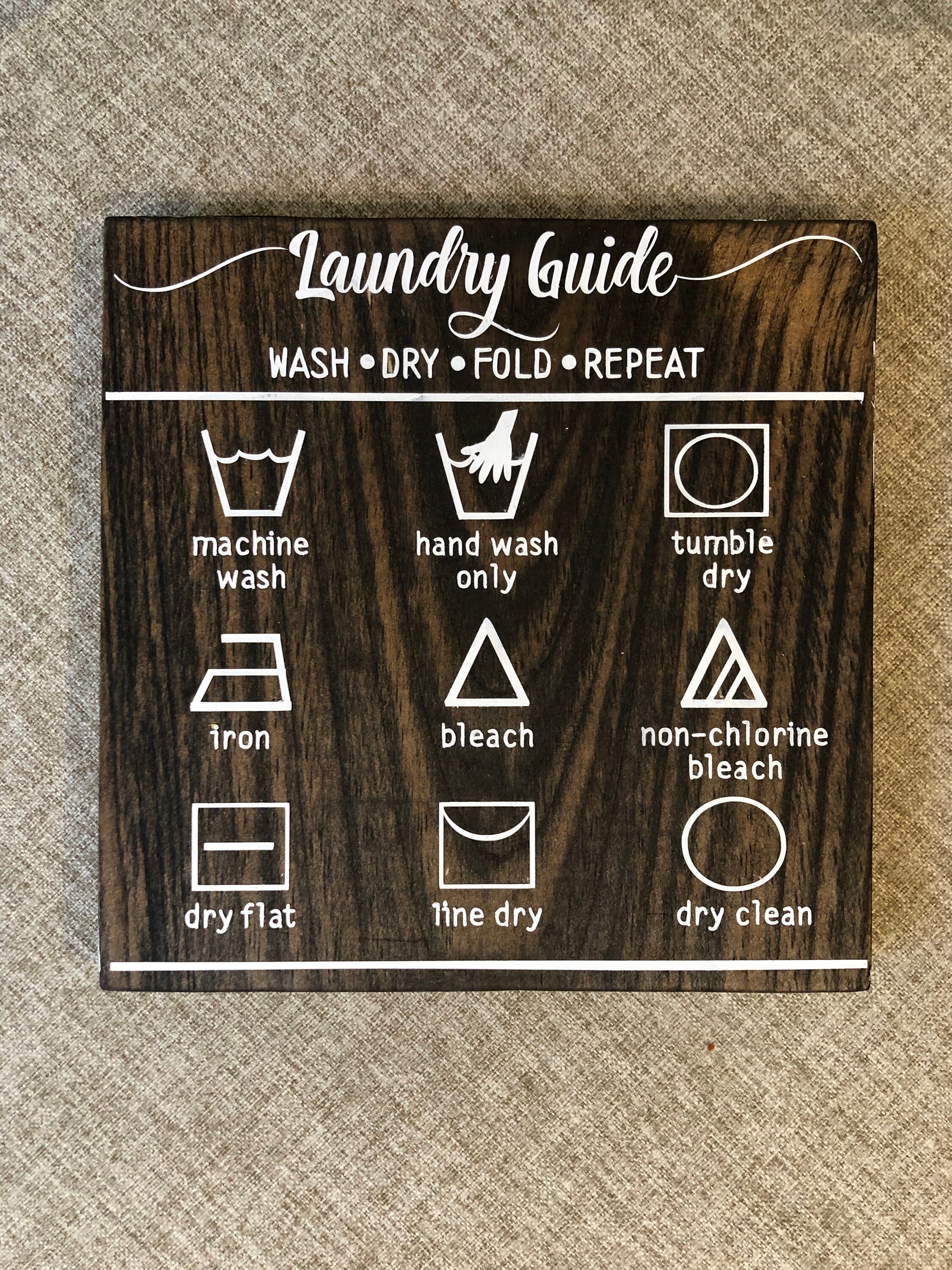 Laundry Symbol Guide Sign - Etsy