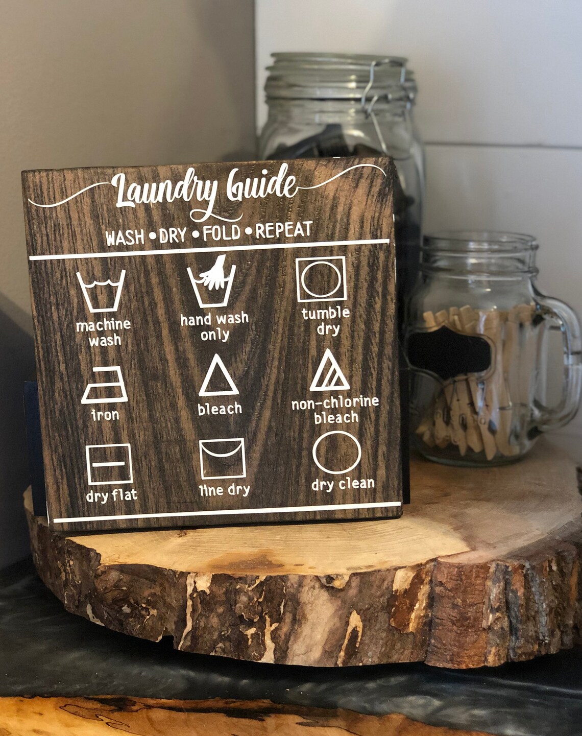 Laundry Symbol Guide Sign - Etsy