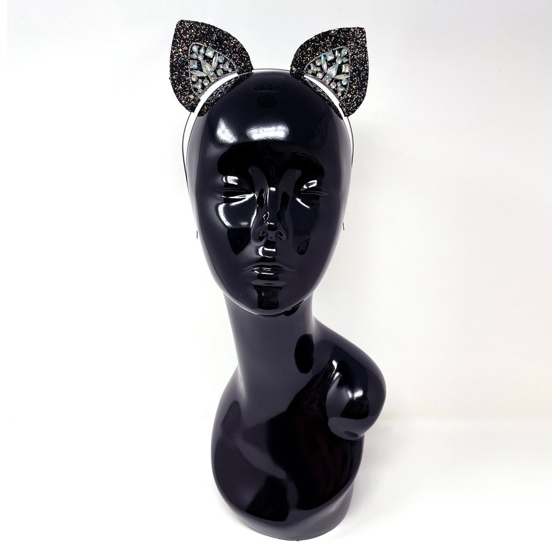 Mysticat, Night Sky Glitter Cat Ears, Headband, Crystals, Festival ...