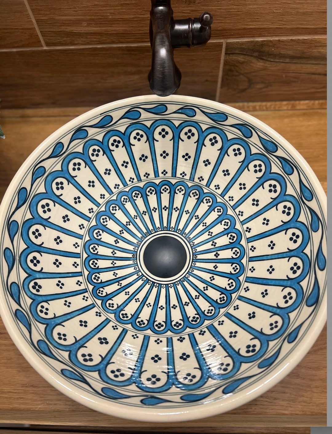 Ceramic Sink/ Bathroom Sink/ Vanity/ Hand Painted/ Handmade USA Stock ...