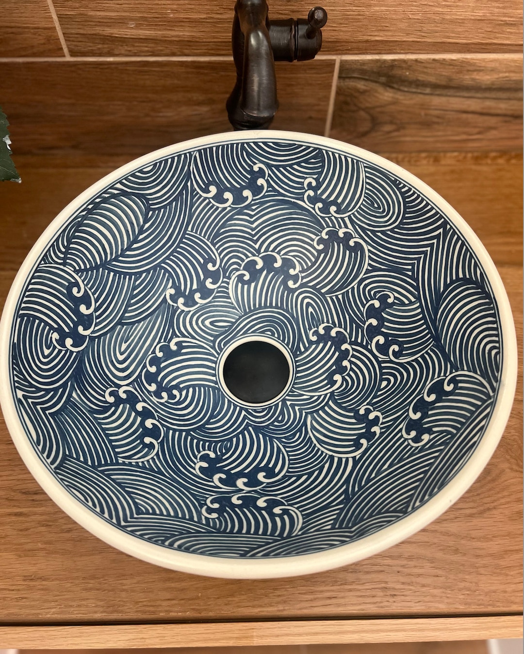 Ceramic Sink/ Bathroom Sink/ Vanity/ Hand Painted/ Handmade USA Stock ...