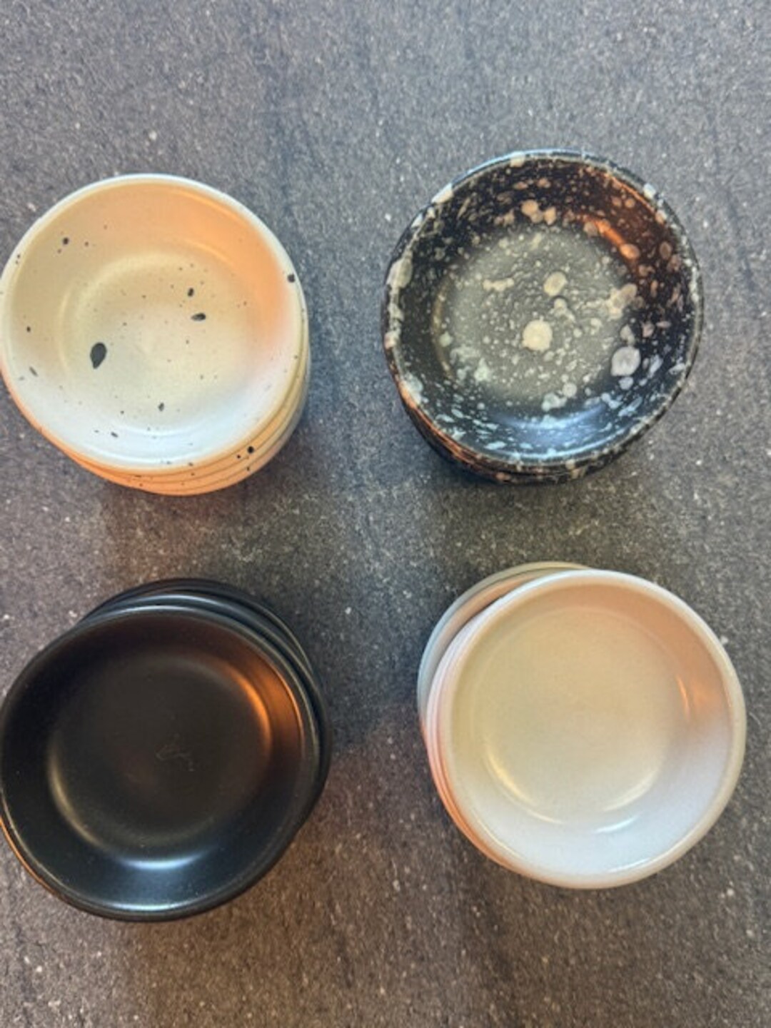 Ceramic Ramekin Set - 6 Pc - Pottery Sauce Cup - Ceramic - Condiment ...