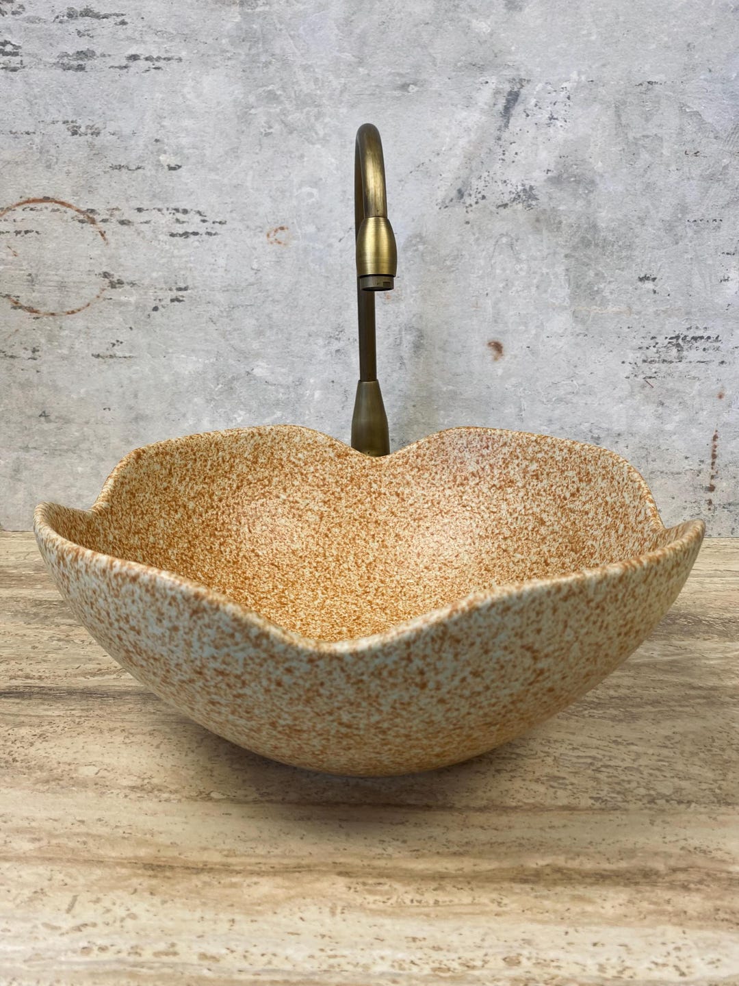 Ceramic Sink/ Bathroom Sink/ Vanity/ Hand Painted/ Handmade USA Stock ...